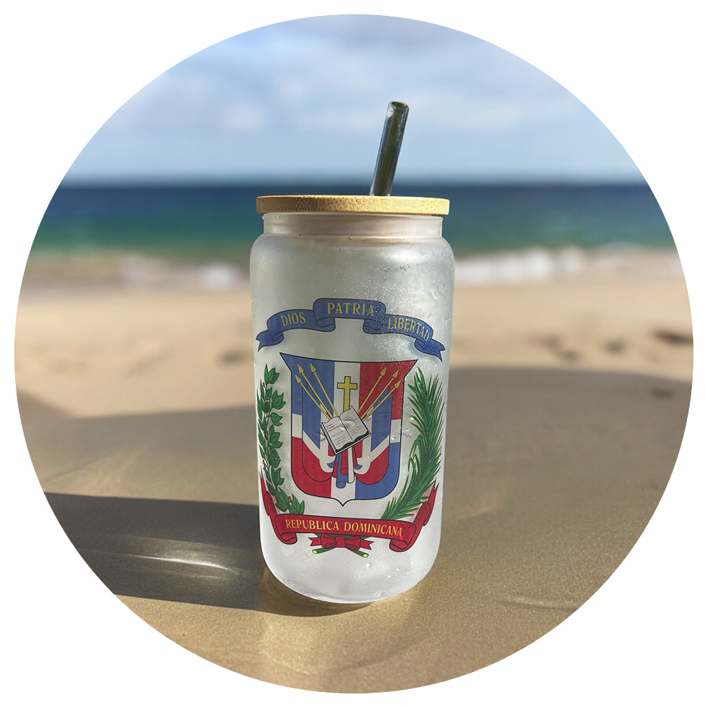 Escudo Frosted Glass 16oz Cup – Team Dominican