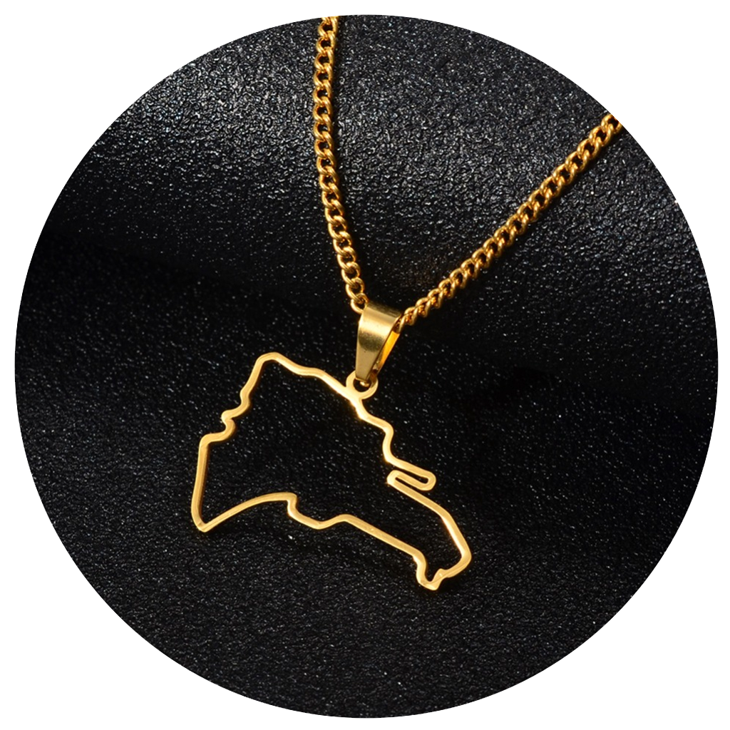 Map Outline Necklace – Team Dominican
